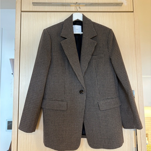 Mango | Jackets & Coats | Mango Classic Brown Checkered Blazer | Poshmark